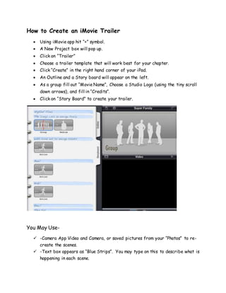iMovie Trailer for In Like a Lion Grade 8 | DOCX | Desktop Publishing ...