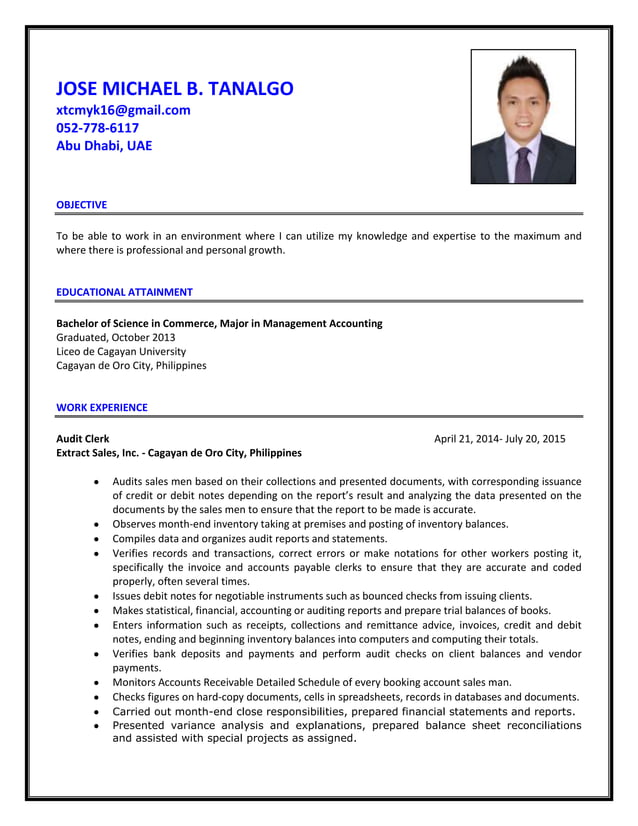 Jose Michael Tanalgo RESUME- pdf | PDF | Business Accounting & Finance | Business