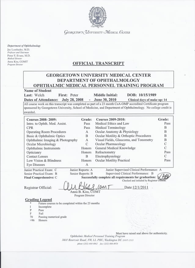 Georgetown Transcript | PDF