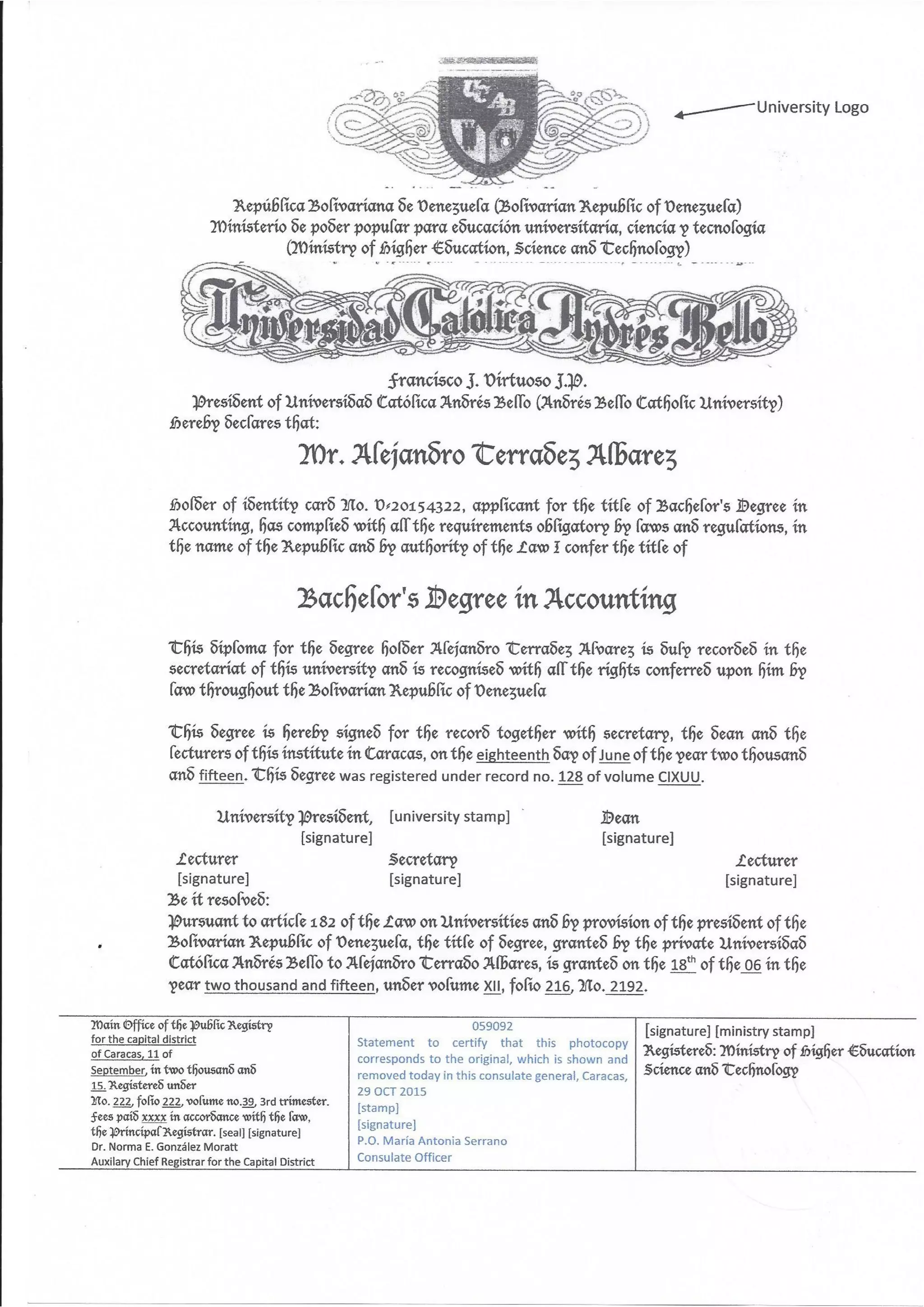 Bachelor's Degree in Accounting | PDF