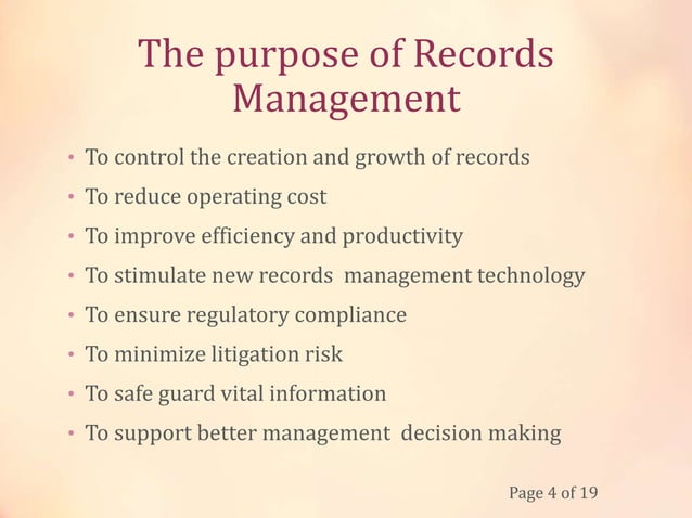 The Importance of Records Management | PPTX | Business | Business and ...