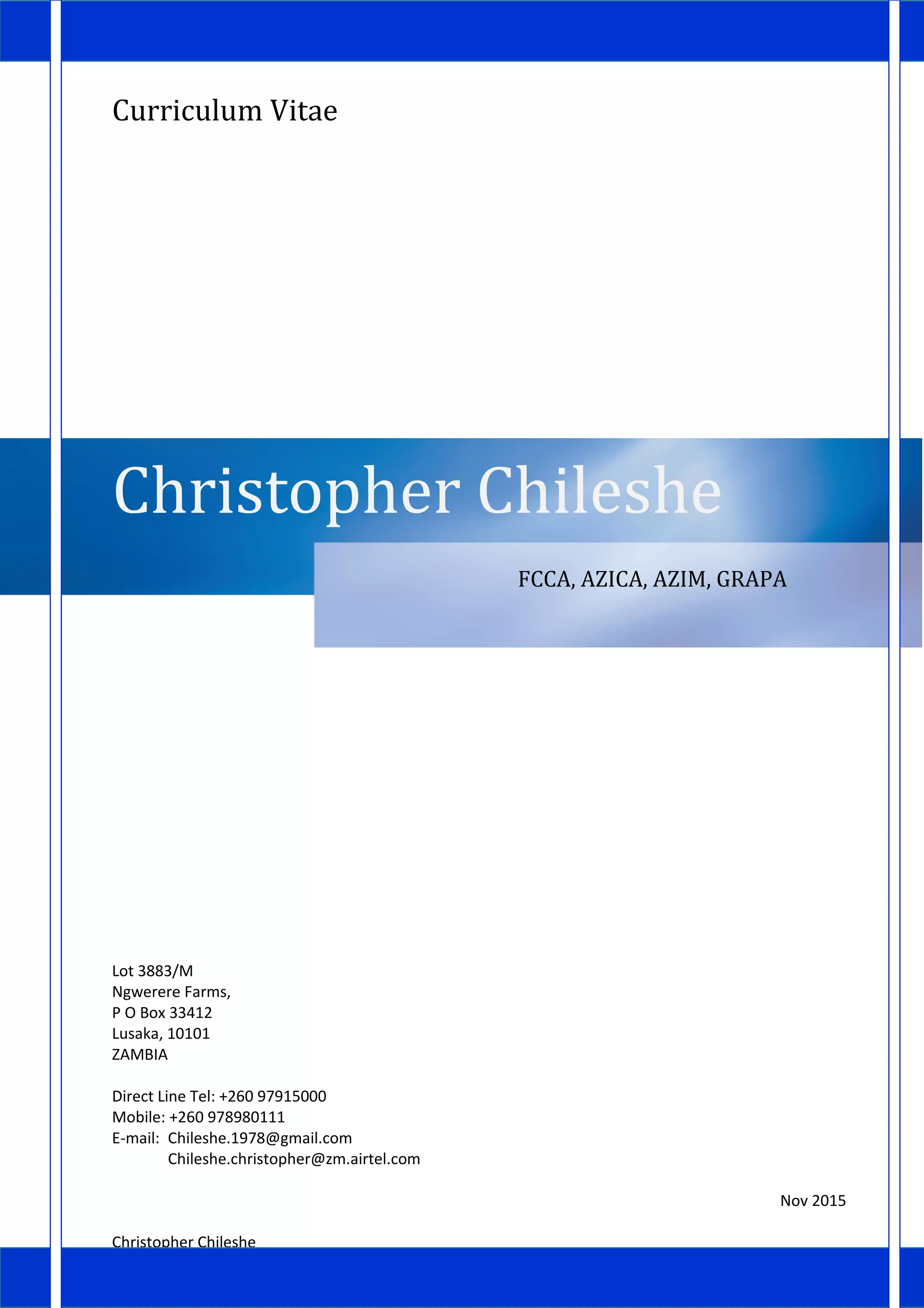Christopher Chileshe 2016 | PDF