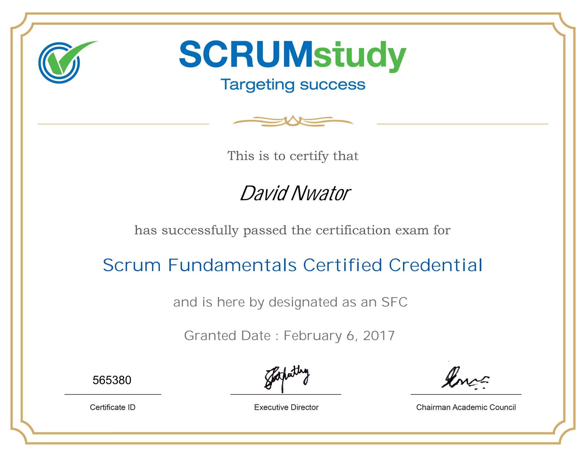 Scrum Fundamentals Certified Certificate | PDF