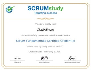 Scrum Fundamentals Certified Certificate | PDF