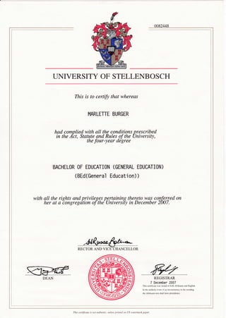 B.Ed degree | PDF | Graduation | Personal Celebrations & Life Events