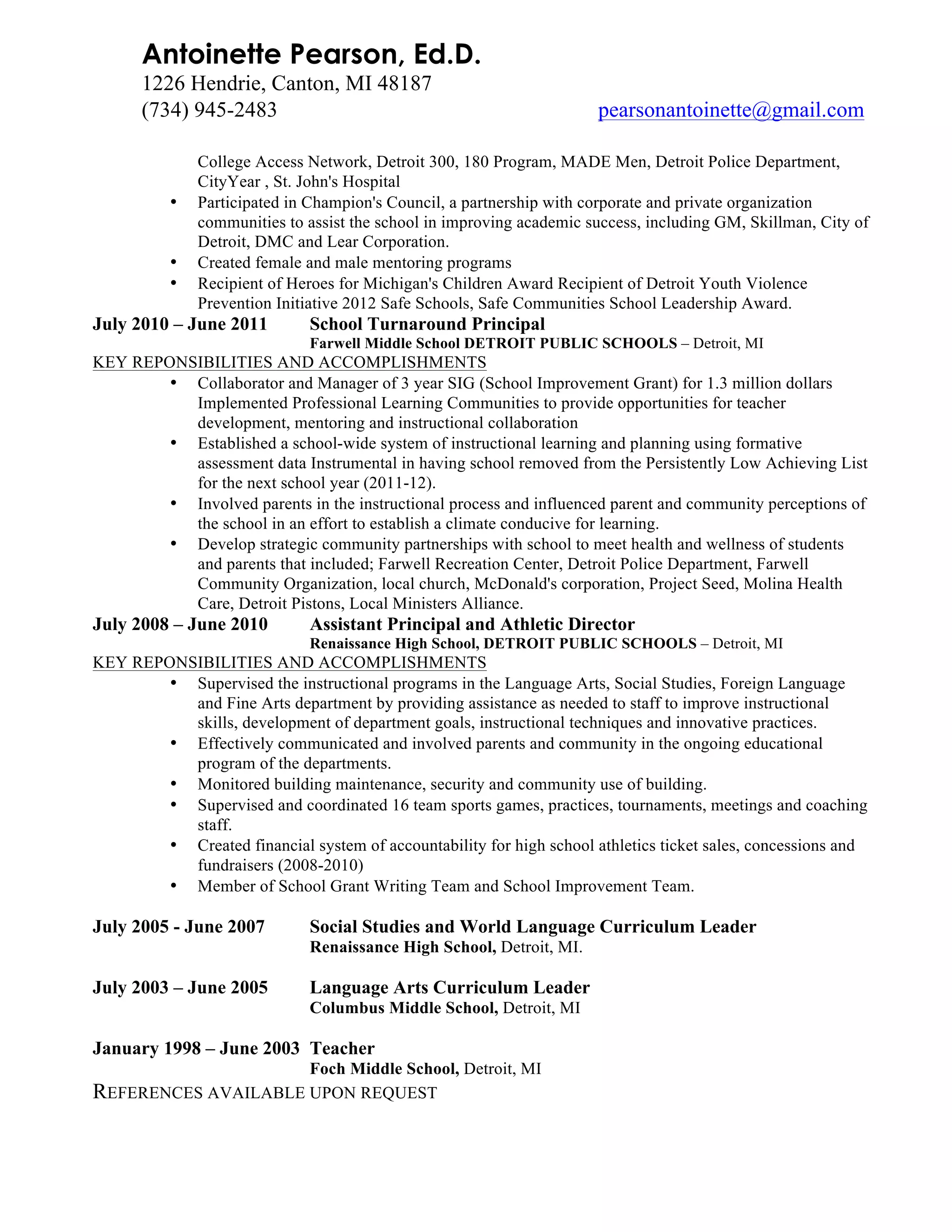 Pearson Resume | PDF