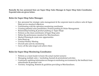 Supershop Management & Operational guideline | DOCX