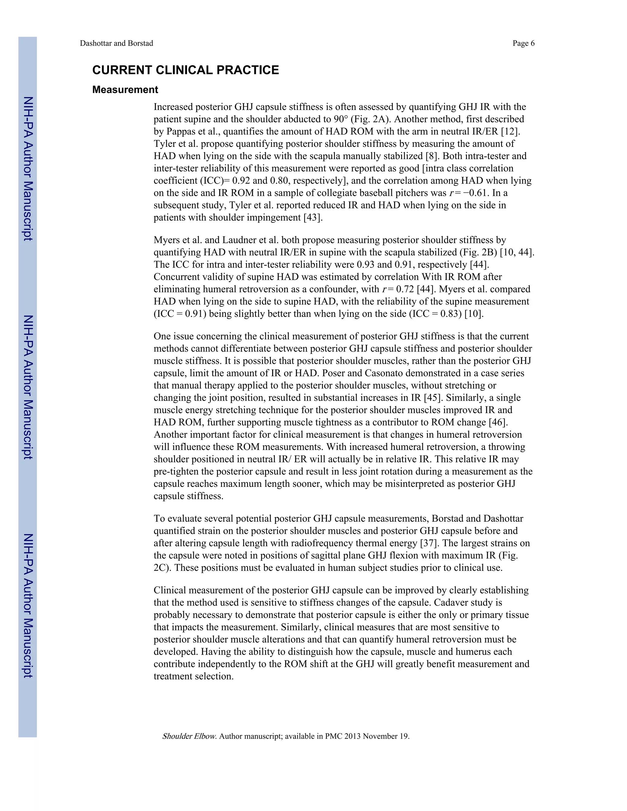 Posterior gh joint capsular contracture | PDF