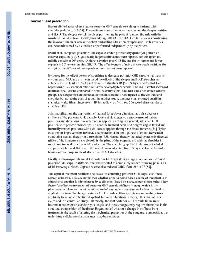 Posterior gh joint capsular contracture | PDF