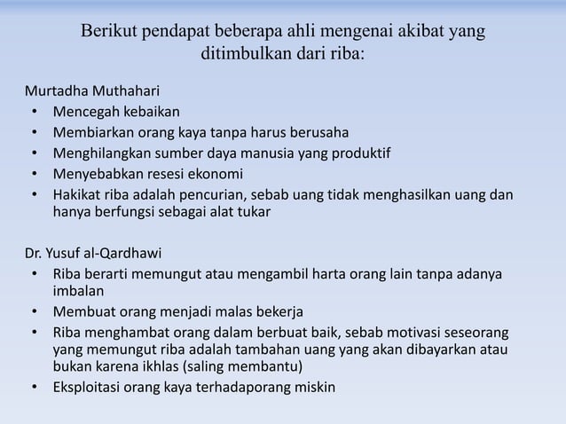 Syarah hadis ekonomi, Hadis tentang Riba | PPTX