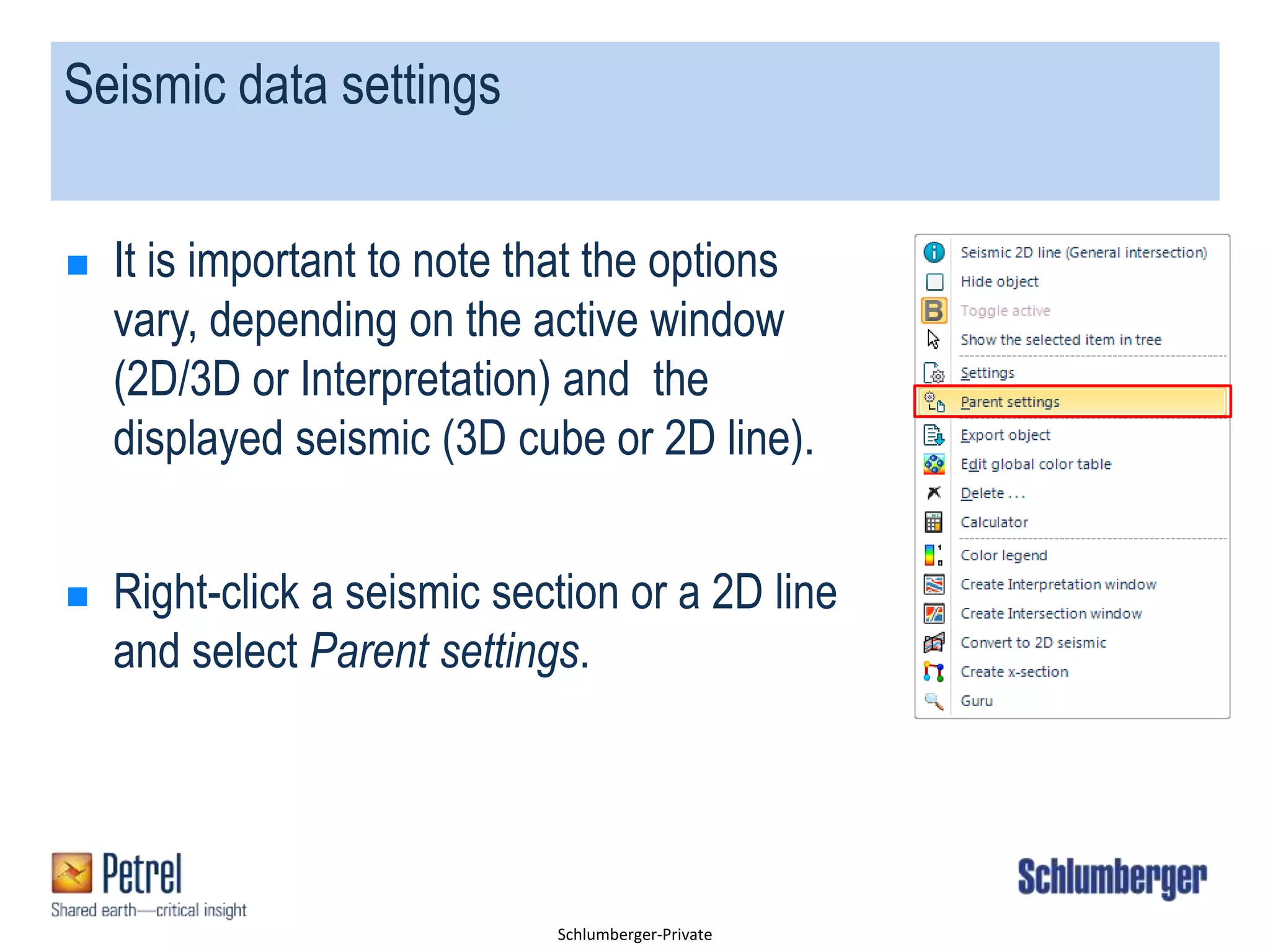 Petrel F 3 seismic intersections and data manipulation 2018 v1.1 | PPTX