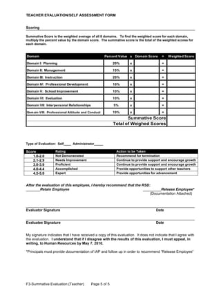 F3 teacher evaluation revised 9.25.09