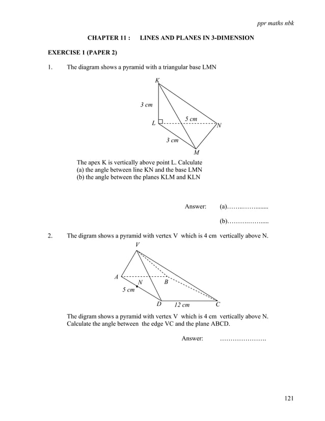 F4 11 Lines And Planes In 3 Dim | PDF