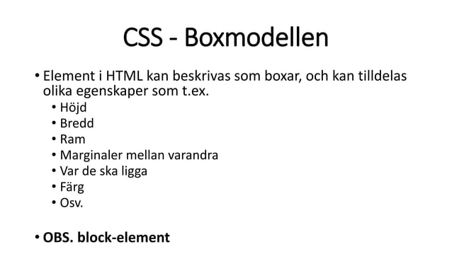 Introduktion till CSS | PPT