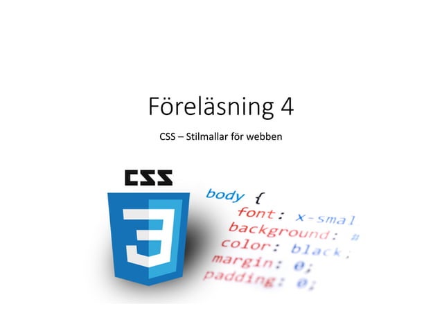 VT17 - DA355A - Introduktion till CSS | PDF