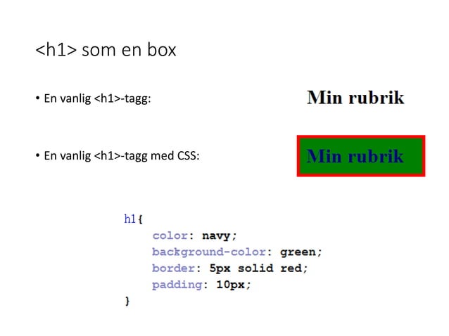VT17 - DA355A - Introduktion till CSS | PPT