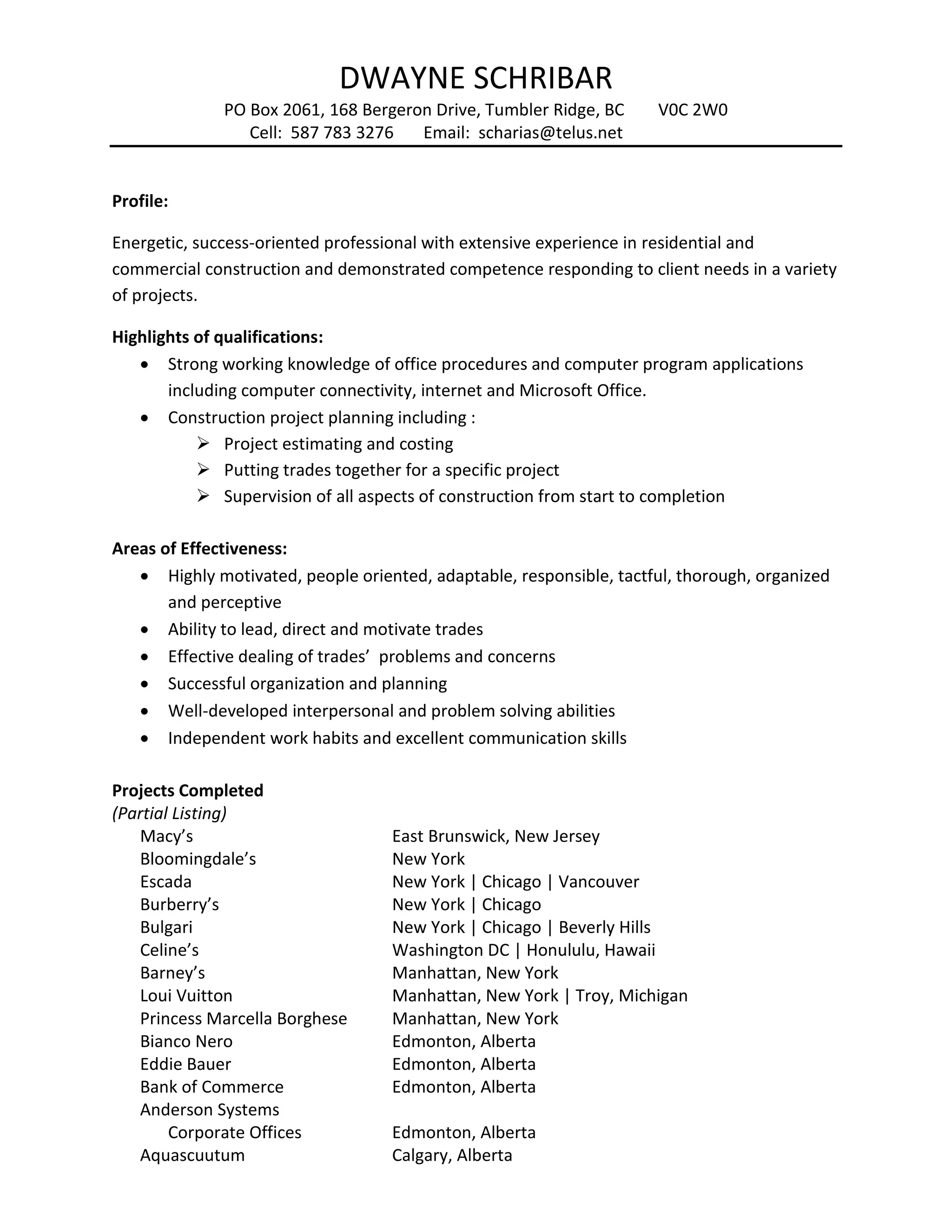Resume - Dwayne1 | PDF