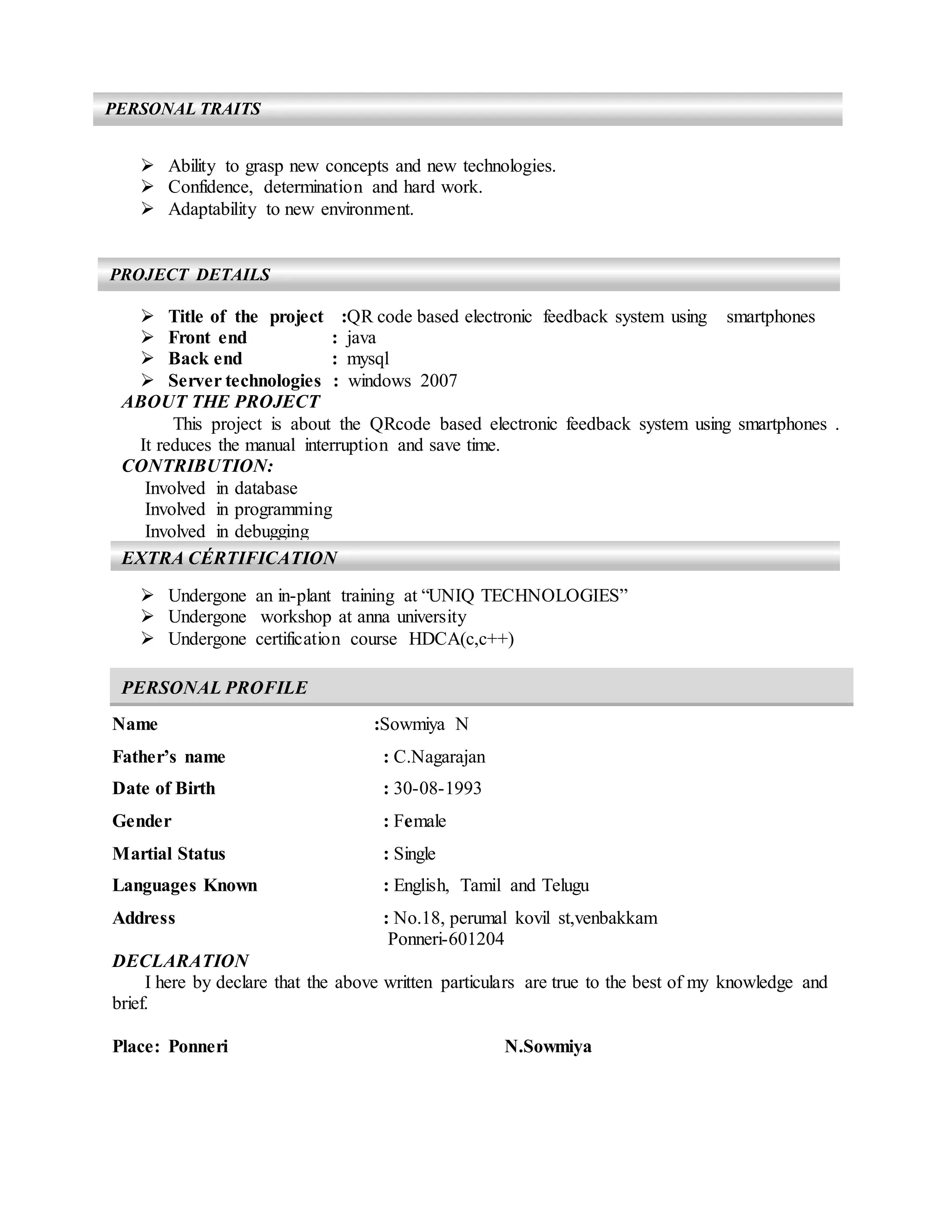 Resume_Sowmiya | DOCX