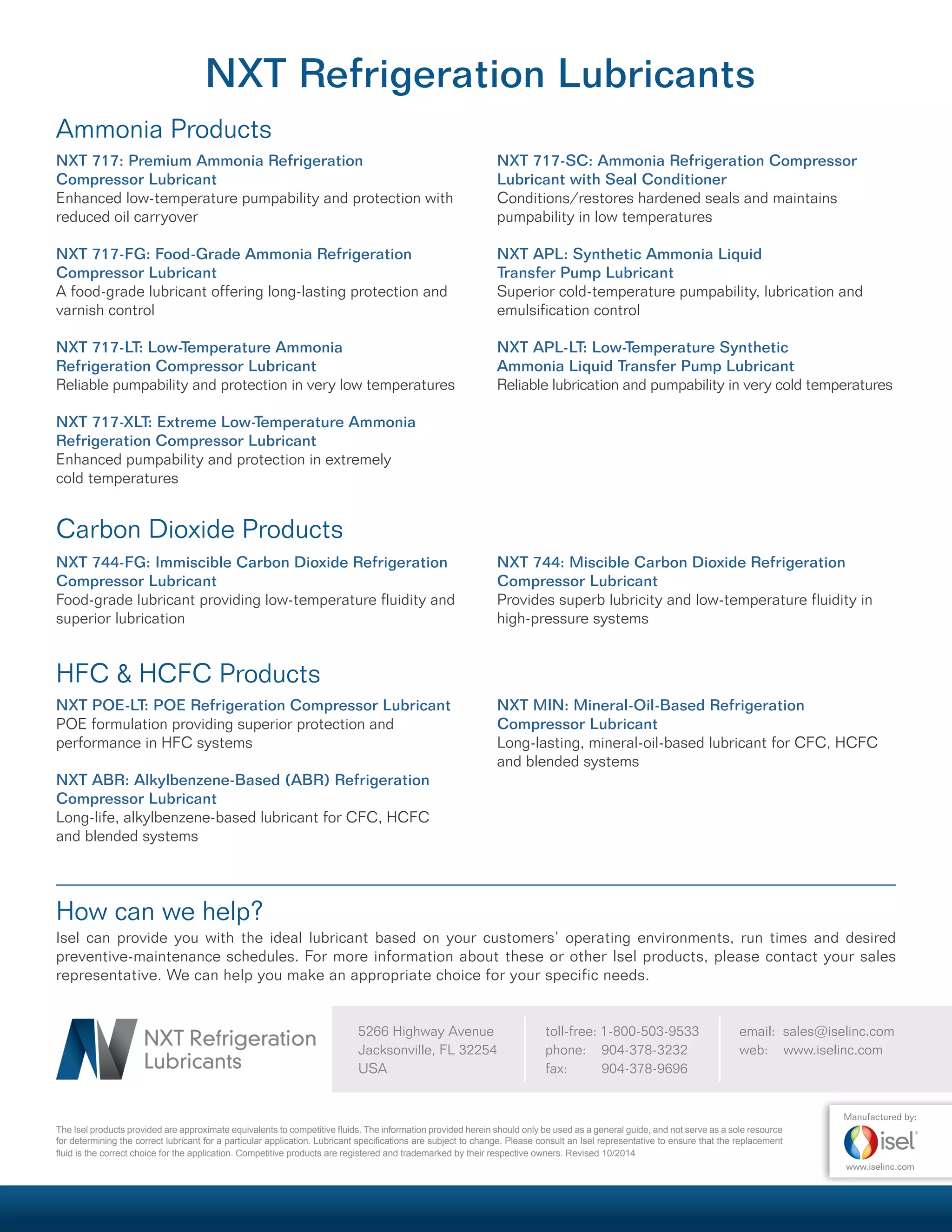 NXT-Isel - NXT Refrigeration Products - No POE | PDF