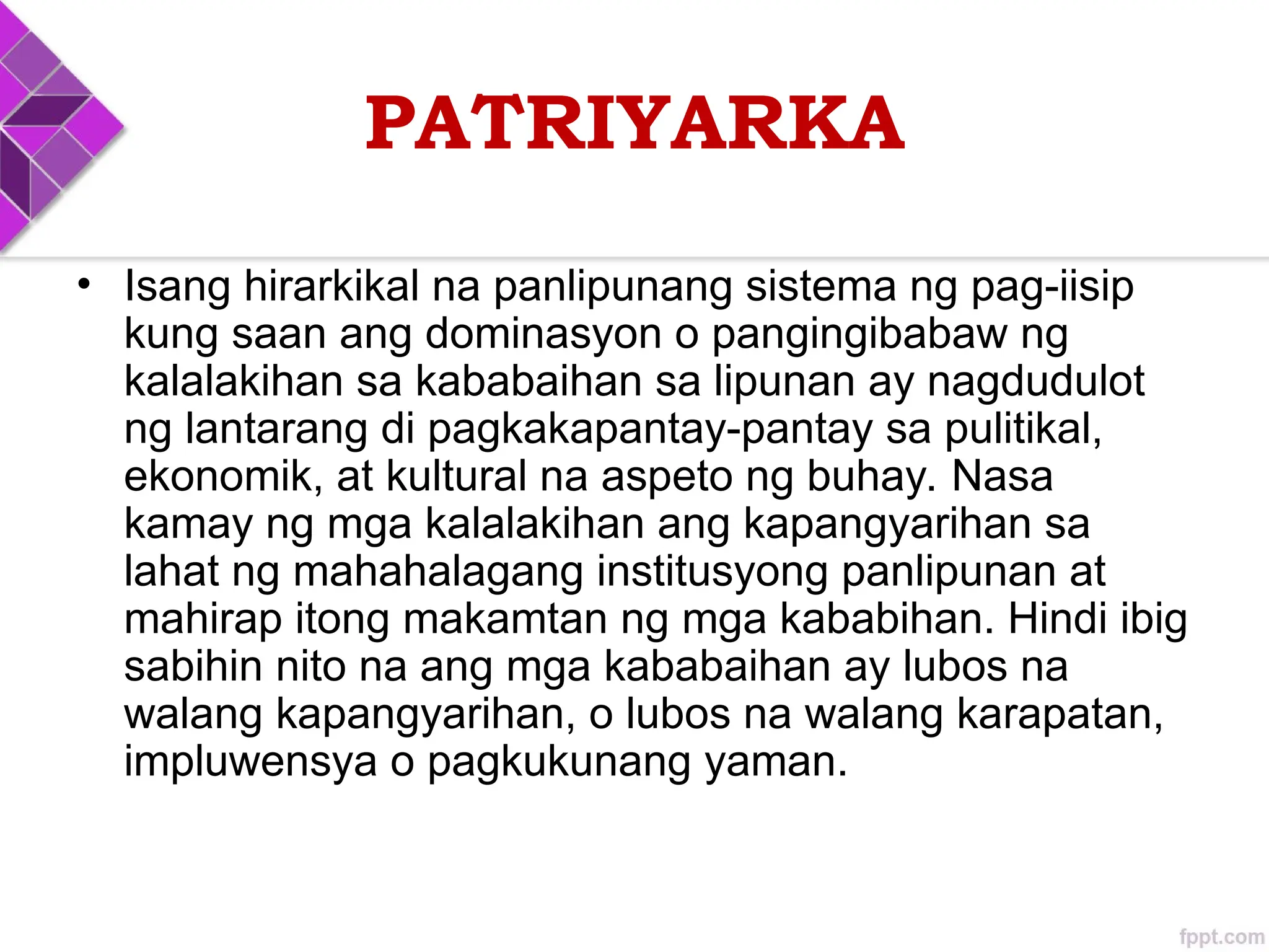 Mga Isyu sa Kasarian/Araling Panlipunan 10 | PPT