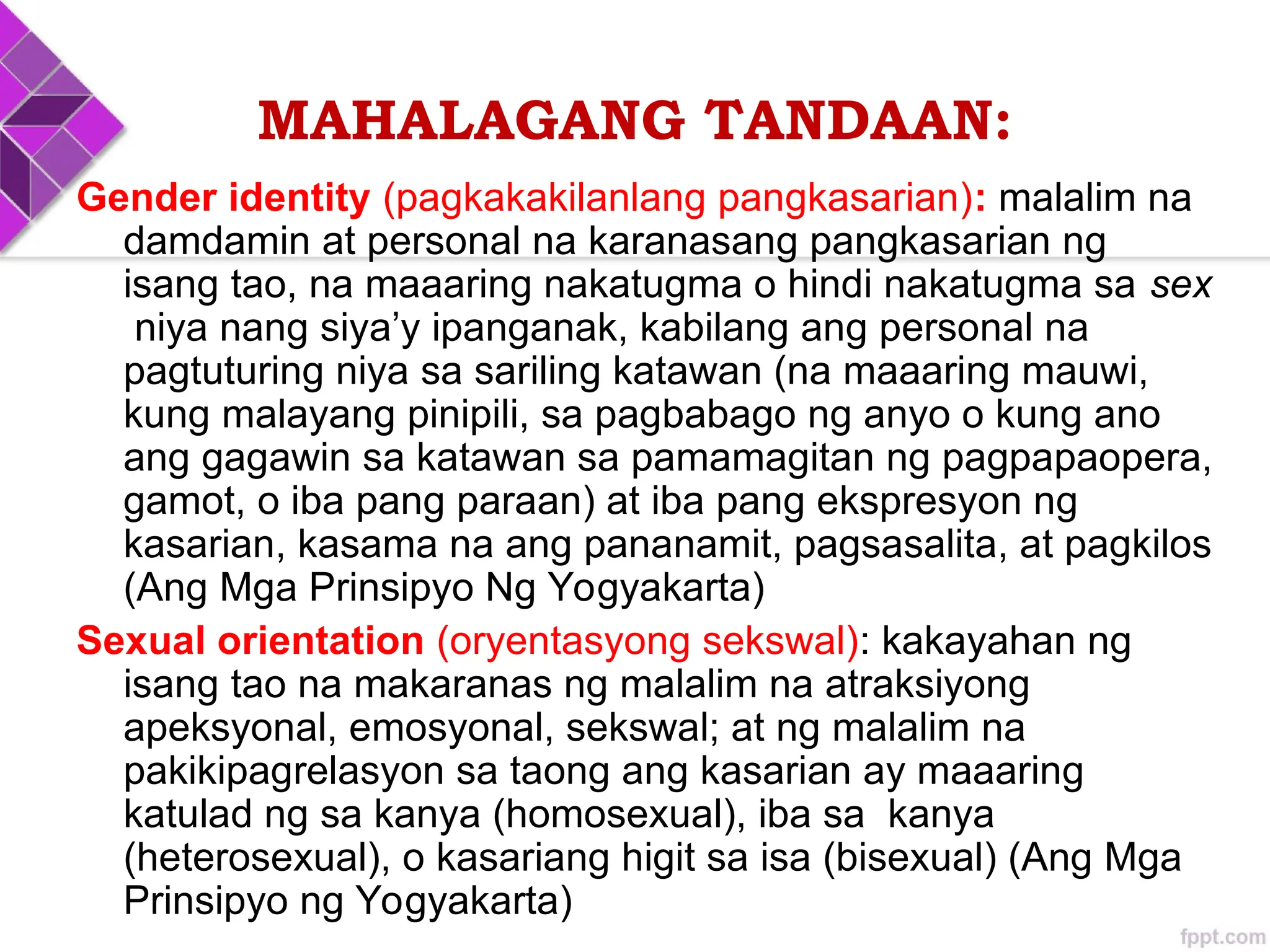 Mga Isyu sa Kasarian/Araling Panlipunan 10 | PPT