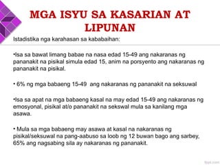 Mga Isyu sa Kasarian/Araling Panlipunan 10 | PPT