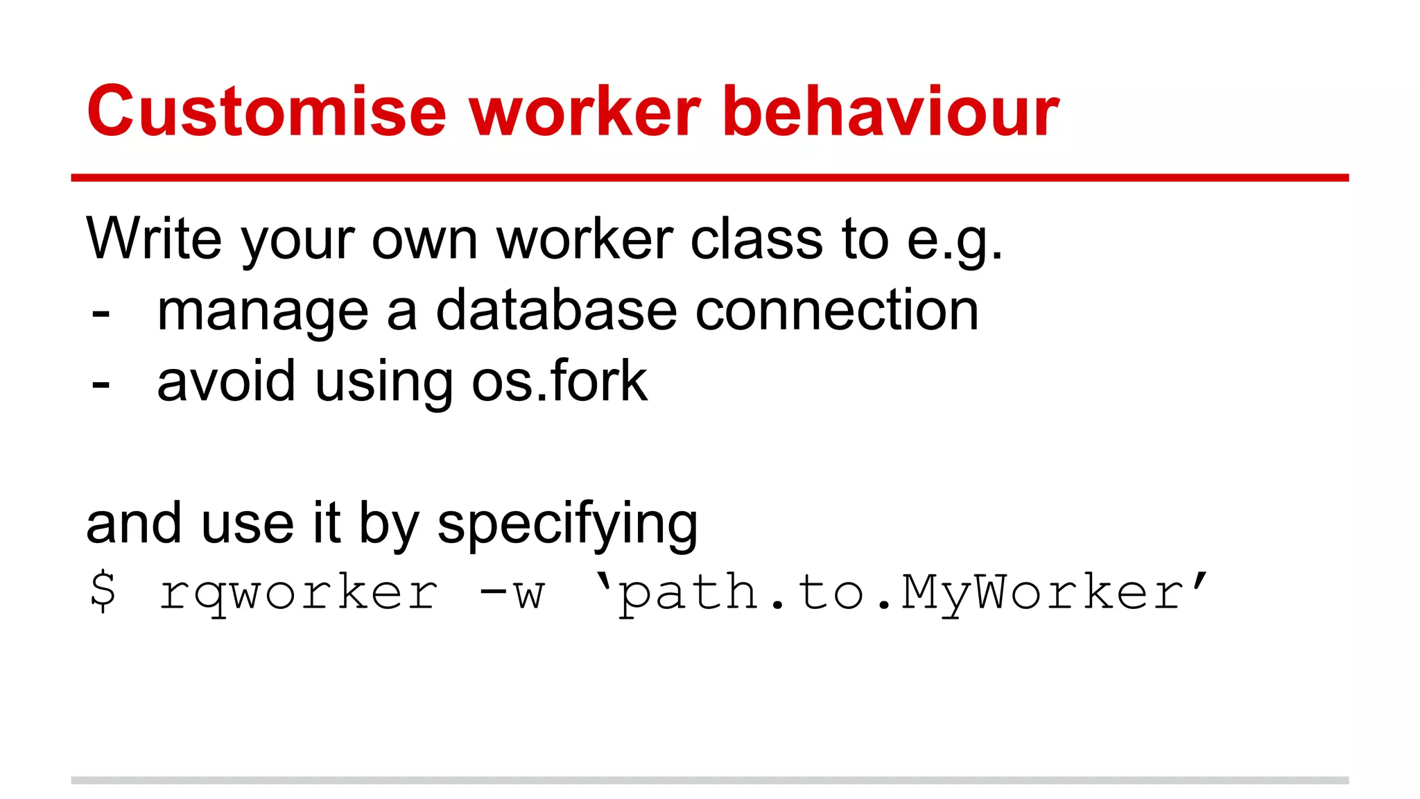 Task queuing with redis and rq | PPTX