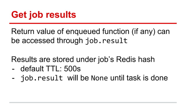 Task queuing with redis and rq | PPTX