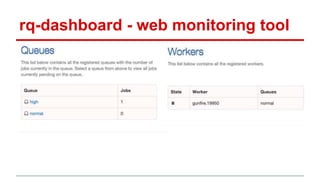Task queuing with redis and rq | PPTX