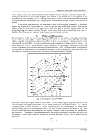 Analytical solution for Transient MHD flow through a Darcian porous regime in a Rotating System ...
