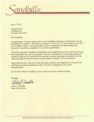 Dean's List Letter | PDF