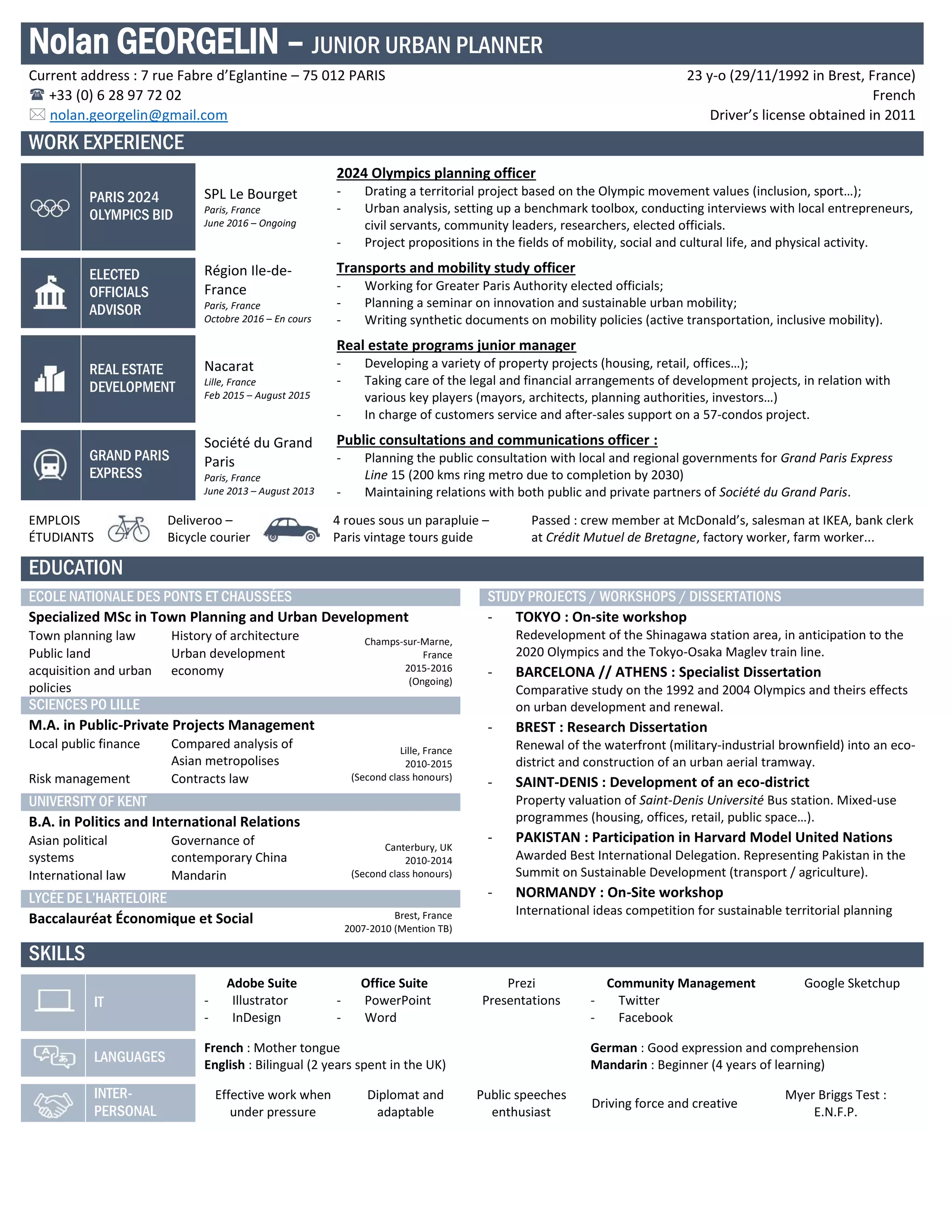 Nolan GEORGELIN - CV ENGLISH 2017 | PDF