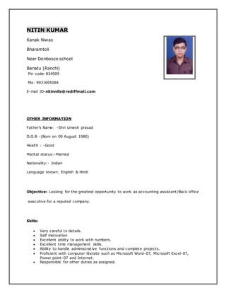 Nitin Kumar Resume | DOCX