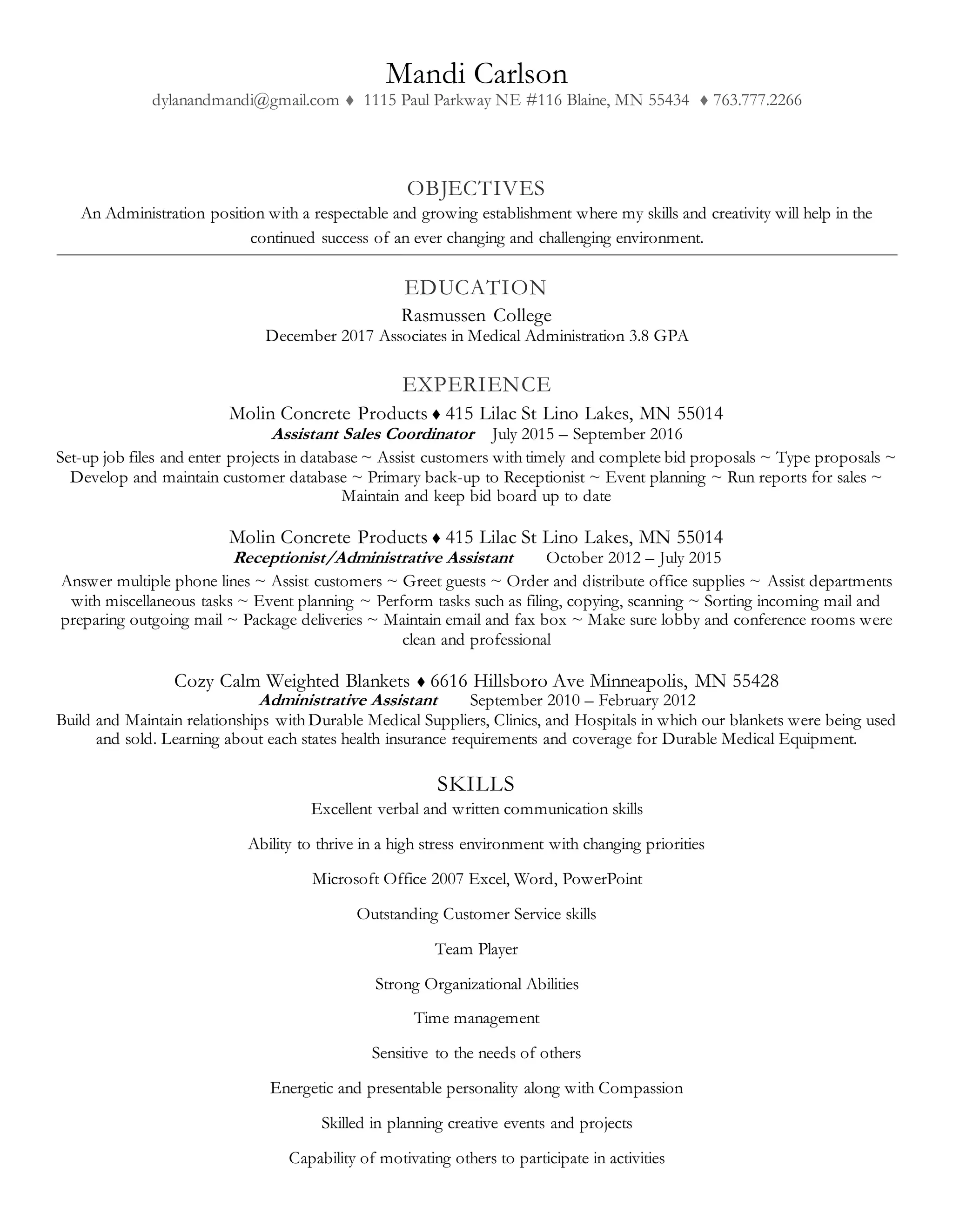 Mandi Carlson Resume | DOCX