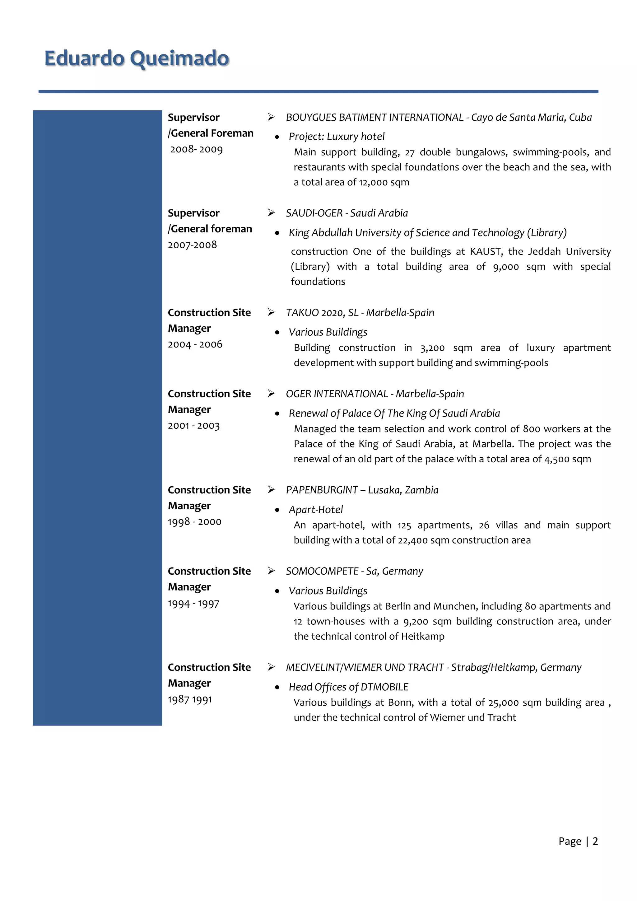 EQ Resume.pdf 2016 | PDF | Civil Engineering Industry | Industries