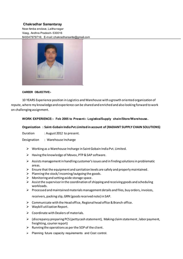 chakradhar cv. | DOCX