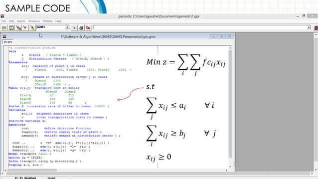 Introduction of GAMS Software | PDF
