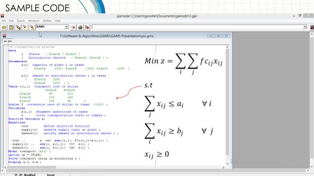 Introduction of GAMS Software