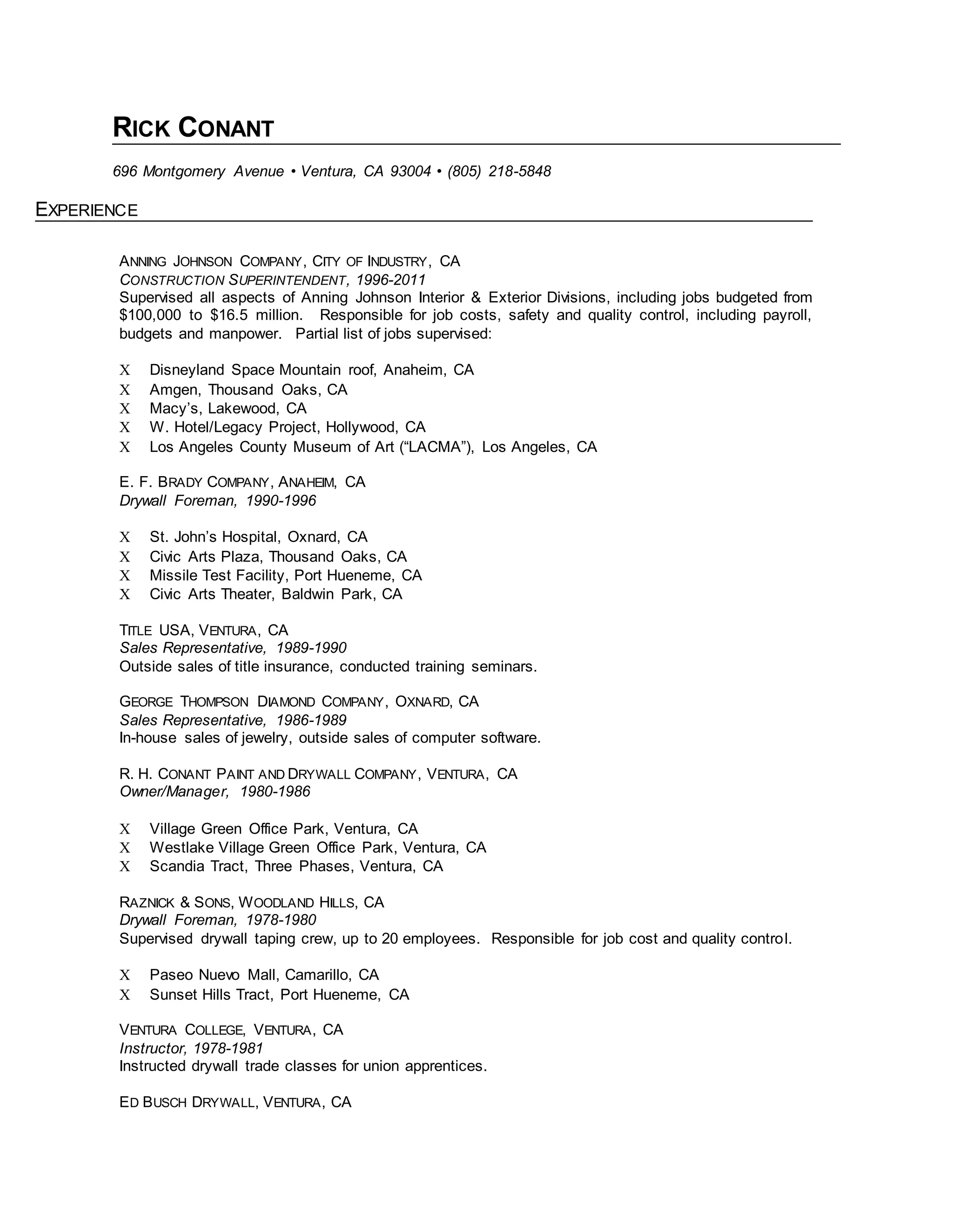 Rick procore resume | DOCX