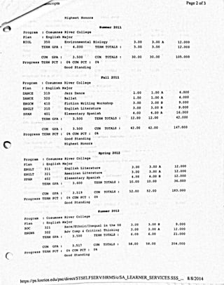 CRCUnofficialTranscript | PDF