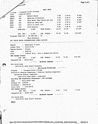CRCUnofficialTranscript | PDF