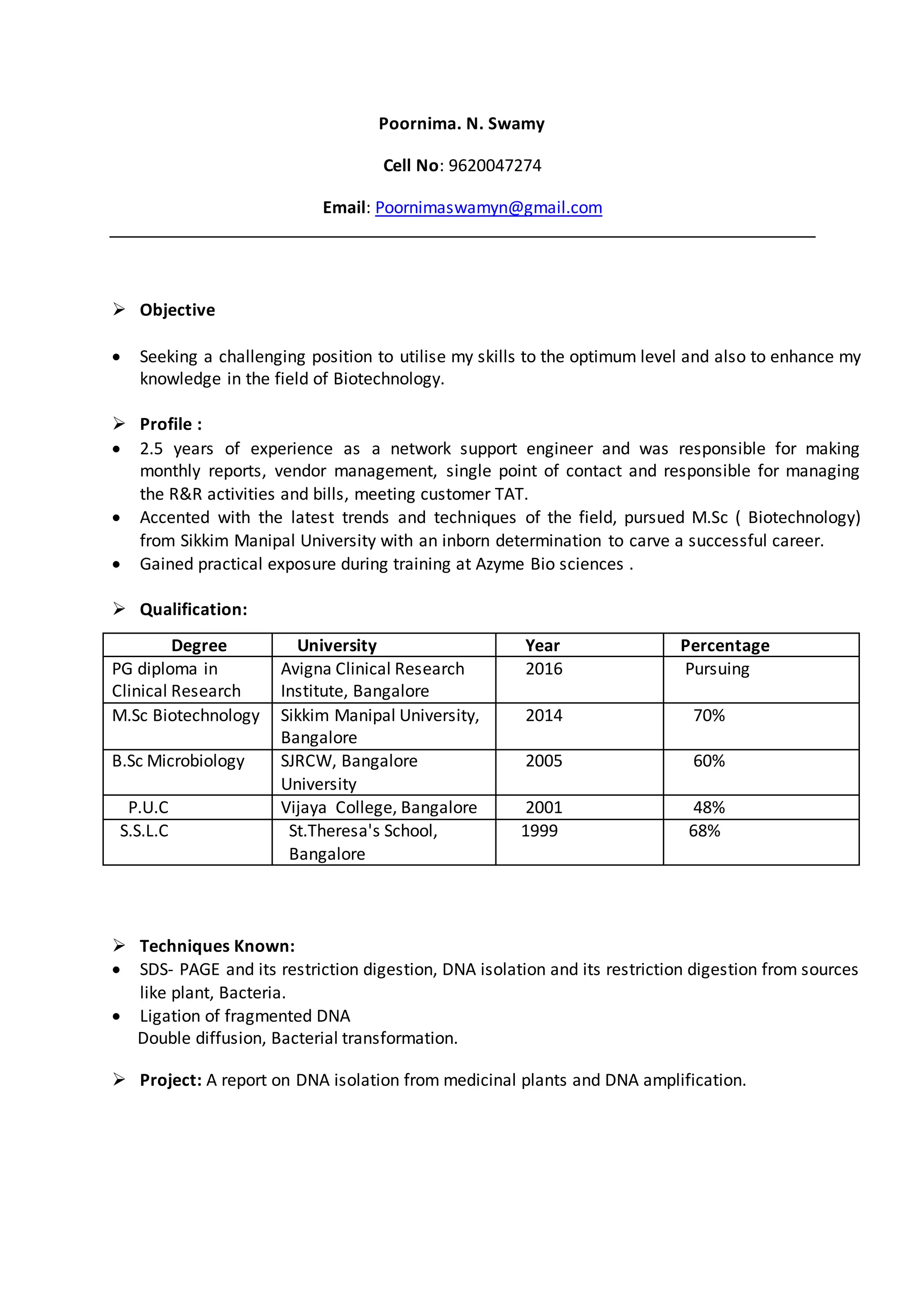 Poornima.Resume (2) | PDF