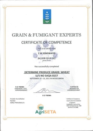 Determine, Produce Grain Certificate | PDF
