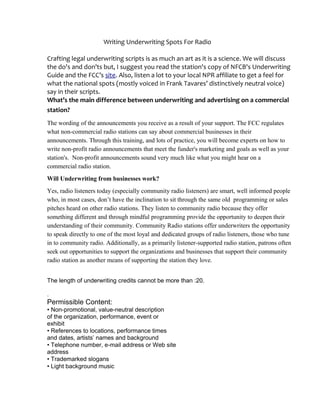 1 Writing For Radio | DOC