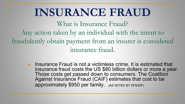 1 INSURANCE FRAUD TRAINING PRESENTATION | PPTX