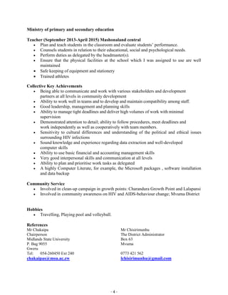 TINOMUVONGA MAPURAZI CV pdf | PDF