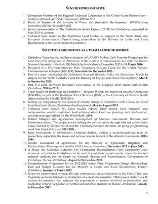 Prosper B. Matondi short resume - GERUDE 2016 | PDF