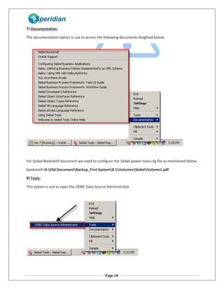 Siebel Power Tools_User Guide_V0.1 | PDF