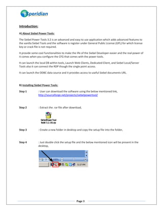 Siebel Power Tools_User Guide_V0.1 | PDF