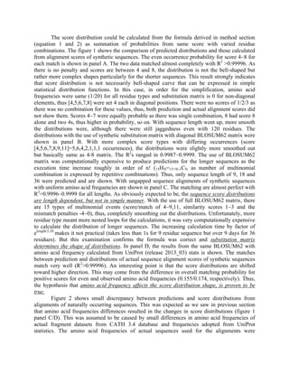 The derivation of ungapped global protein alignment score distributions - Part1 | PDF